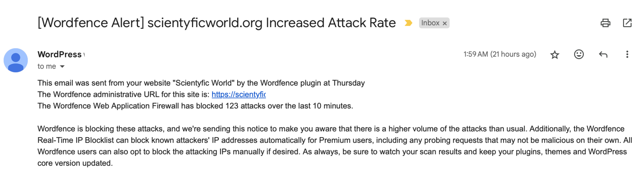 How To Respond To A Wordfence Alert For An Increased Attack Rate On Your WordPress Site ...